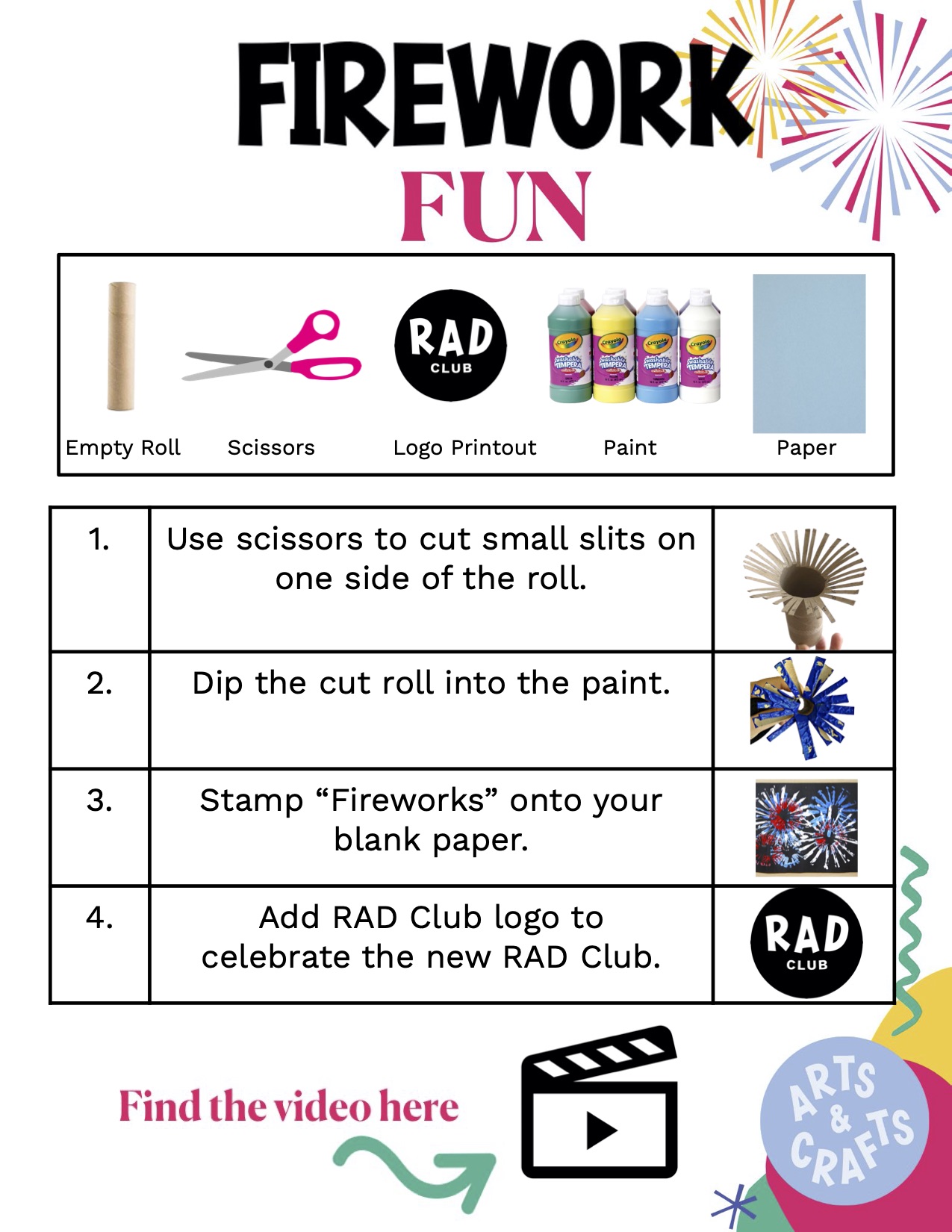 Firework Fun – RAD Camp