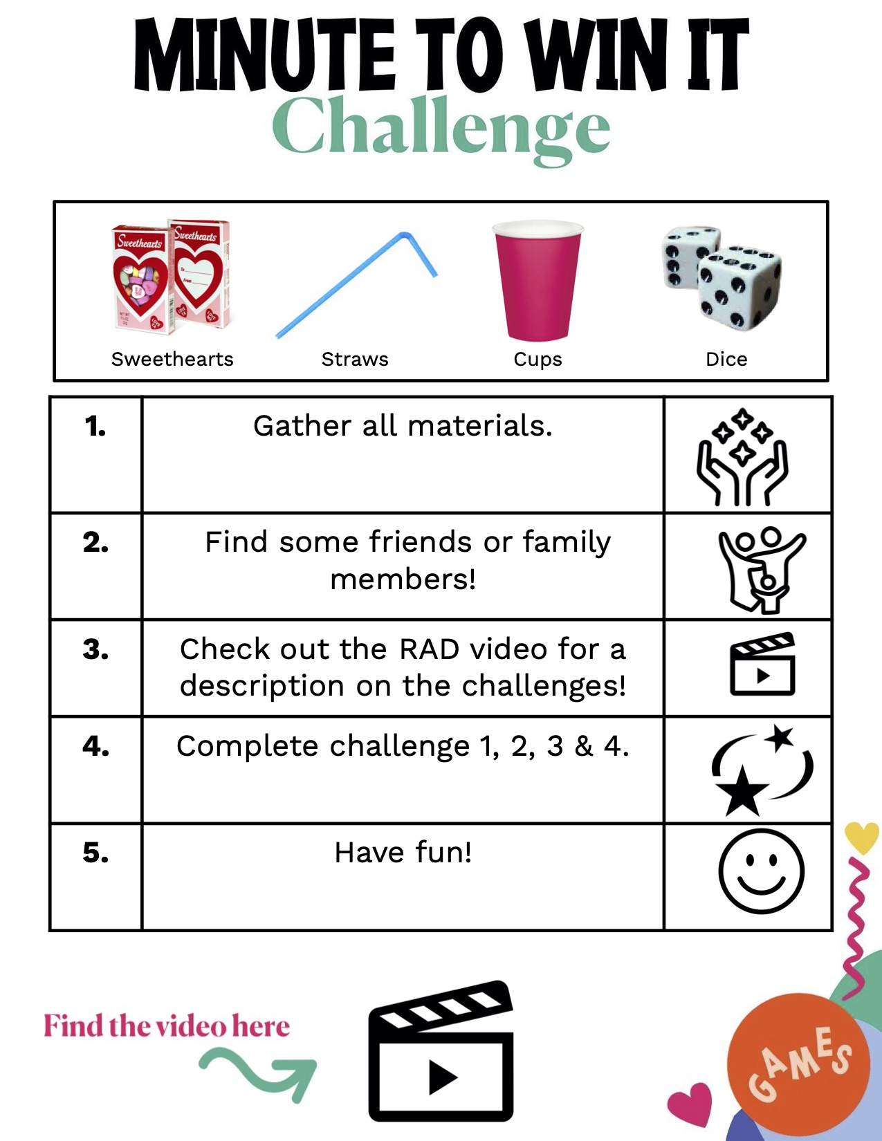 Minute to Win It – RAD Camp