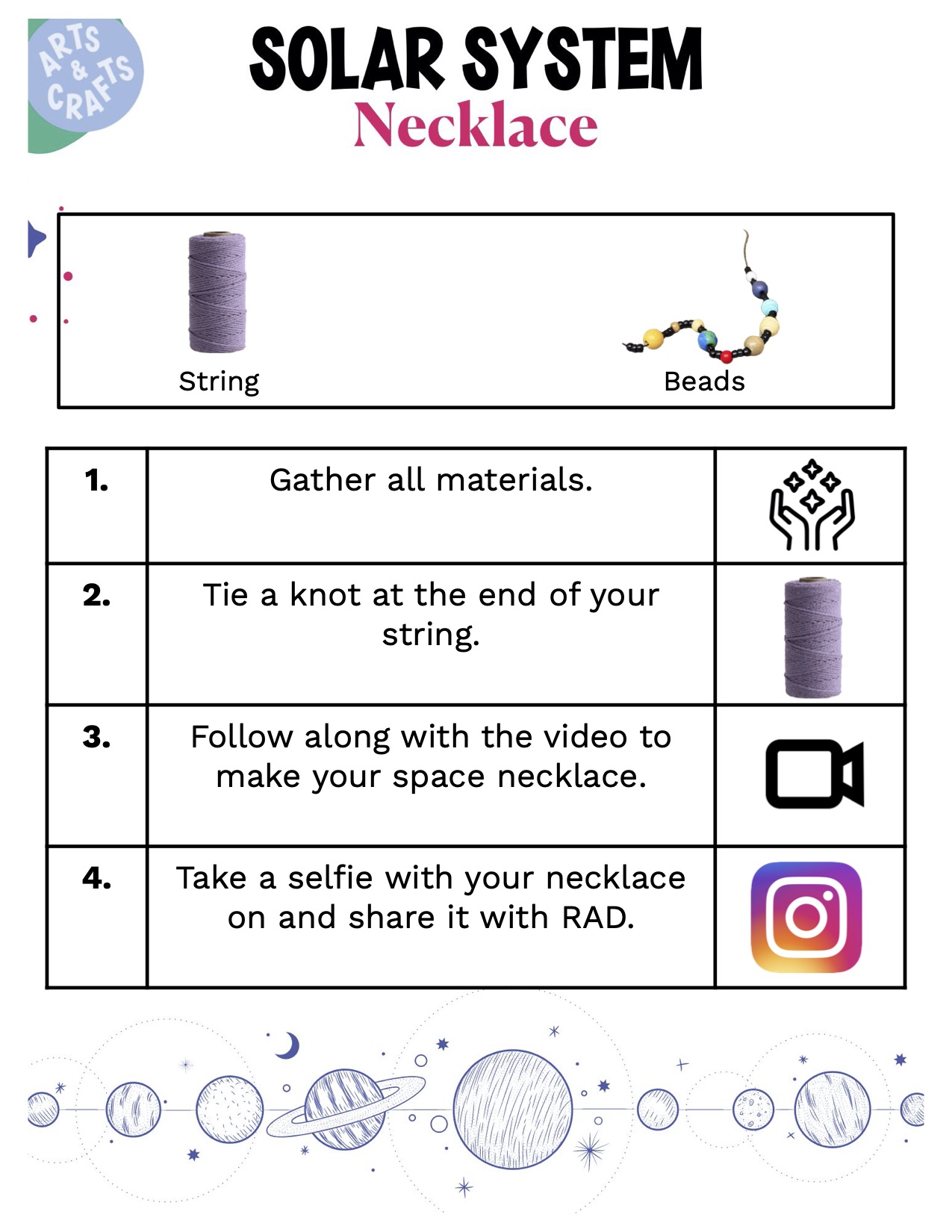 Solar System Necklace – RAD Camp